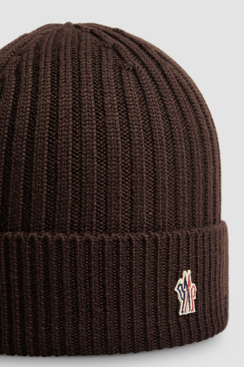 Brown Ribbed Knit Wool Beanie - Hats & Beanies for Men | Moncler ES