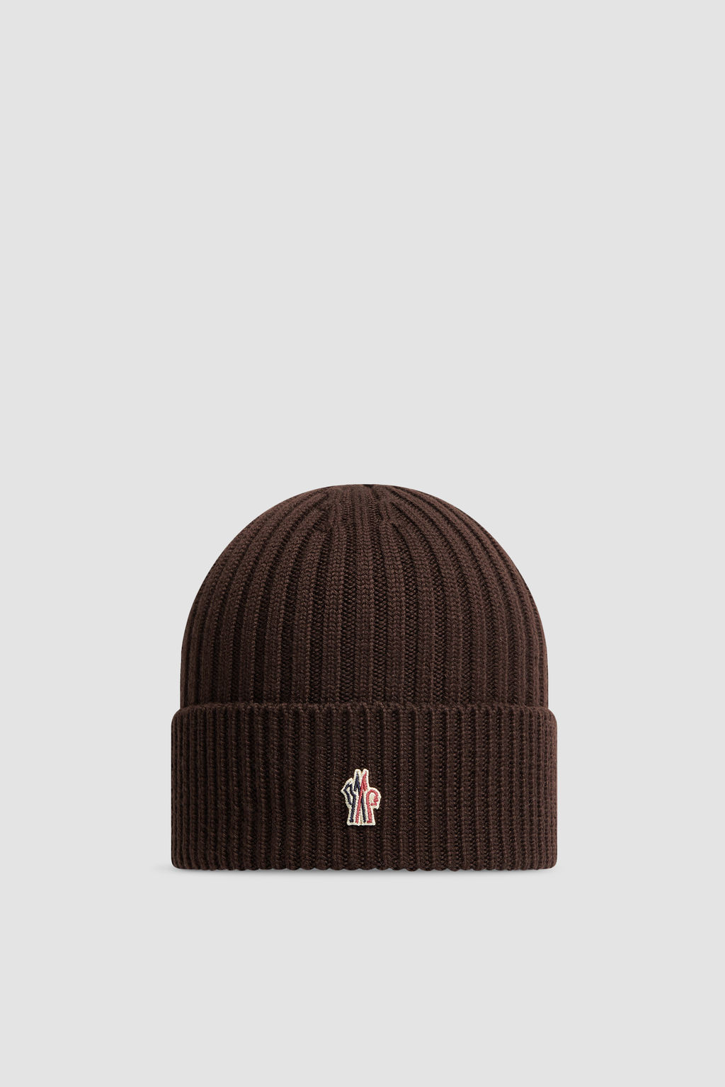 Brown Ribbed Knit Wool Beanie - Hats & Beanies for Men | Moncler IT