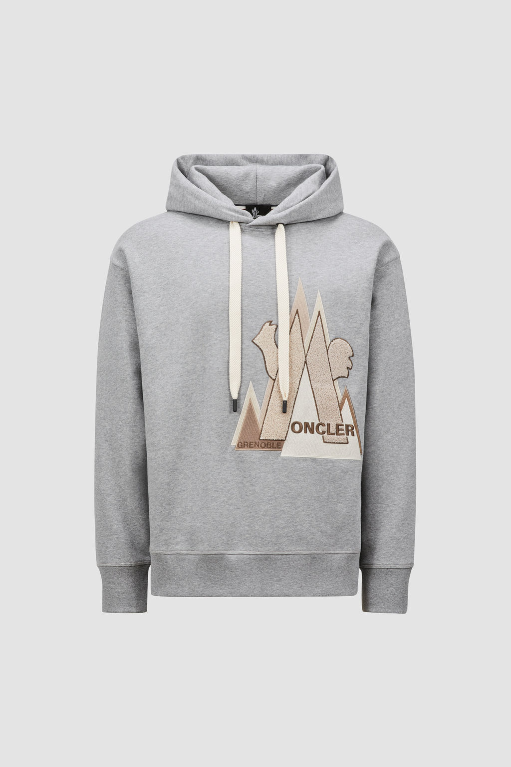 Sweat à capuche à logo montagne Gris - Sweatshirts Homme | Moncler FR