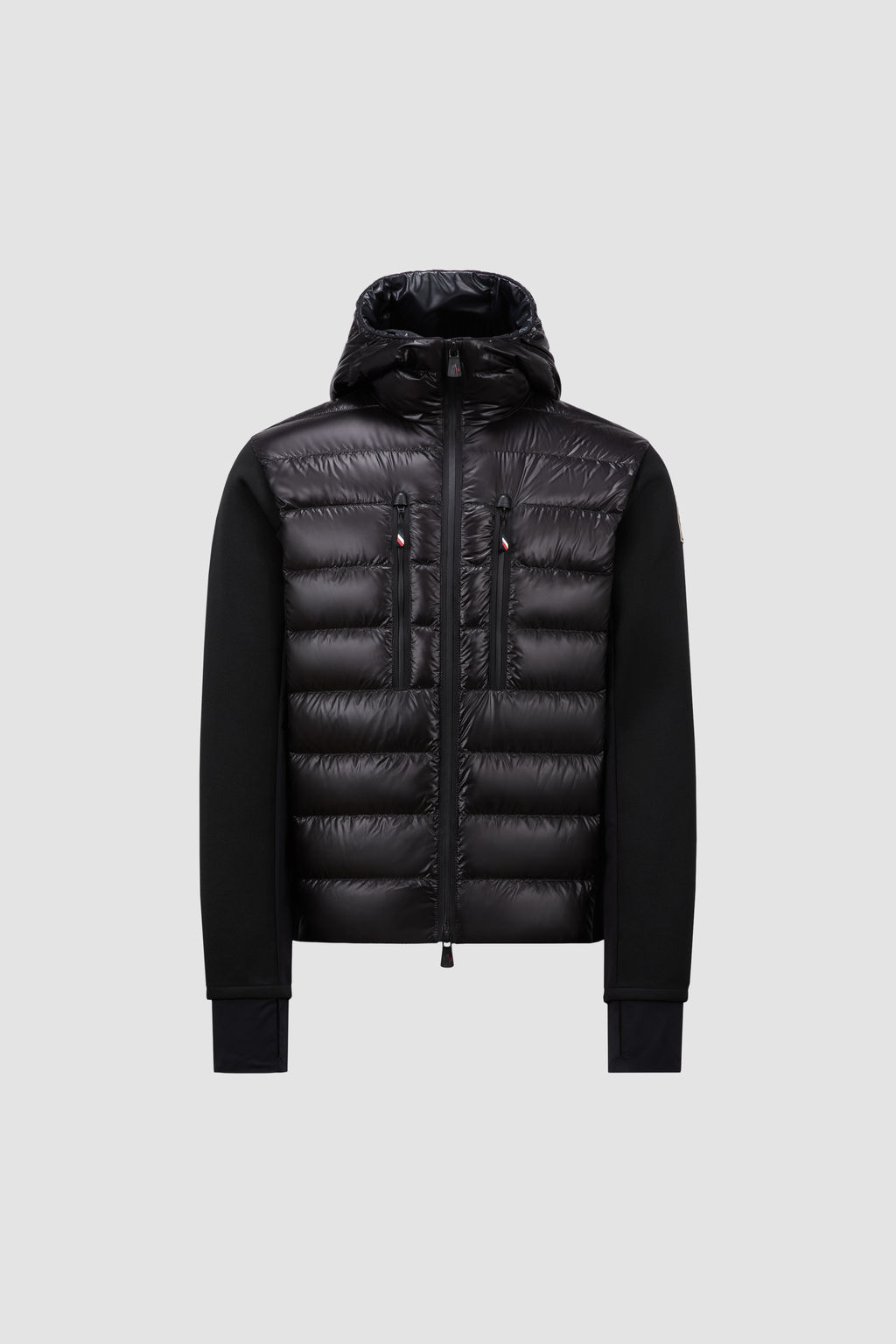 Wattierter Kapuzenpullover mit Reißverschluss Schwarz - Pullover ...