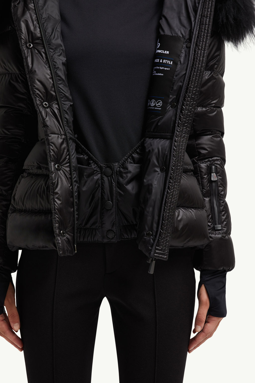 Black Armoniques Short Down Jacket - Short Down Jackets for Women ...