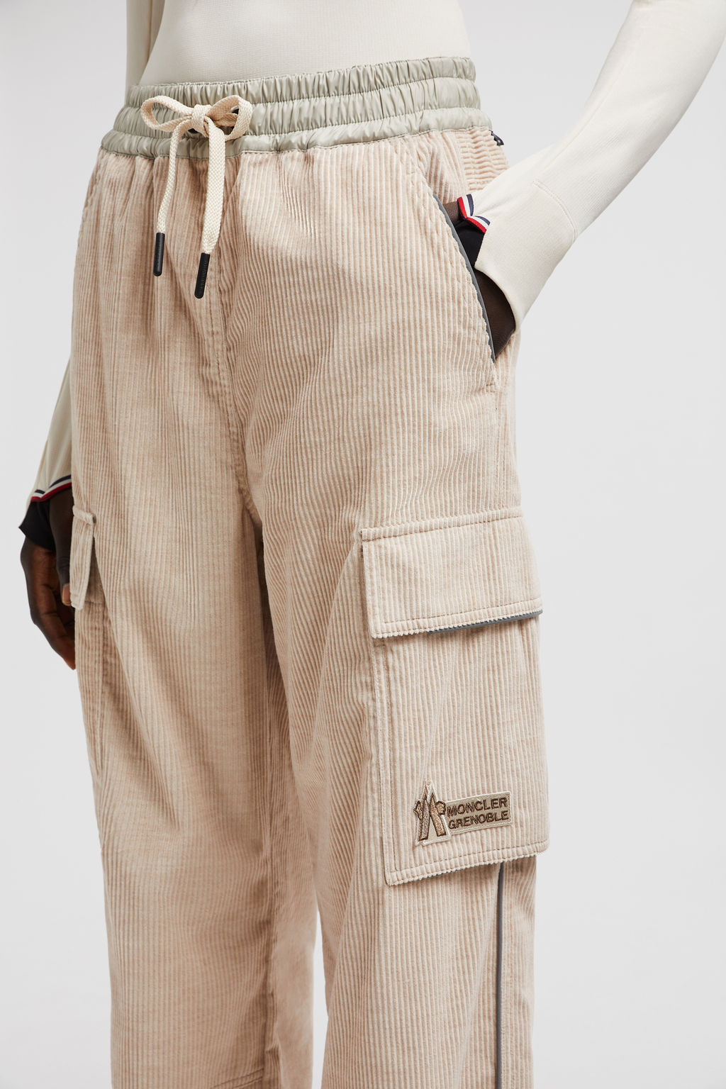 Light Beige Corduroy Jogging Pants - Pants & Shorts for Women | Moncler US