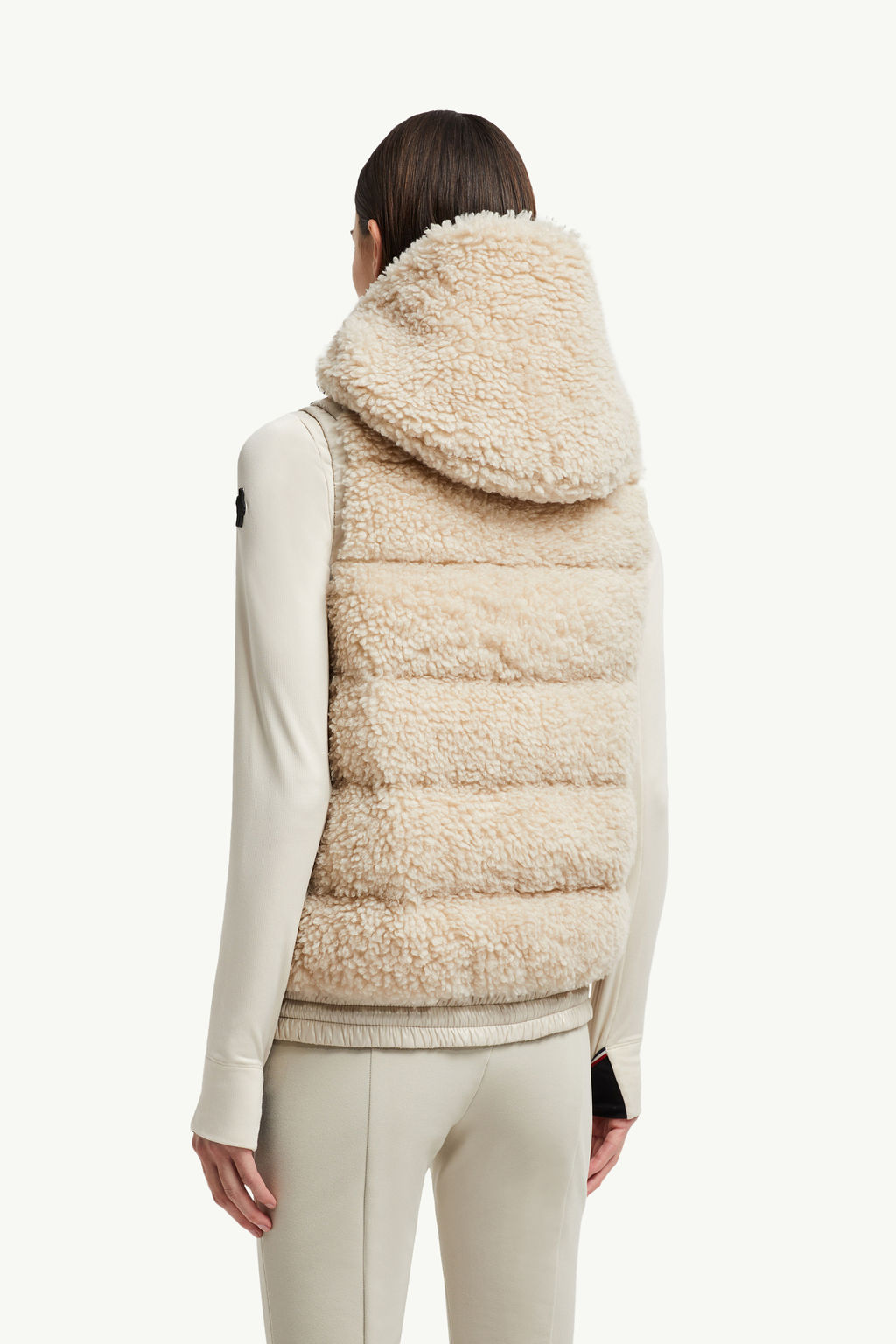 Light Beige Padded Teddy Zip-Up Vest - Vests for Women | Moncler CA