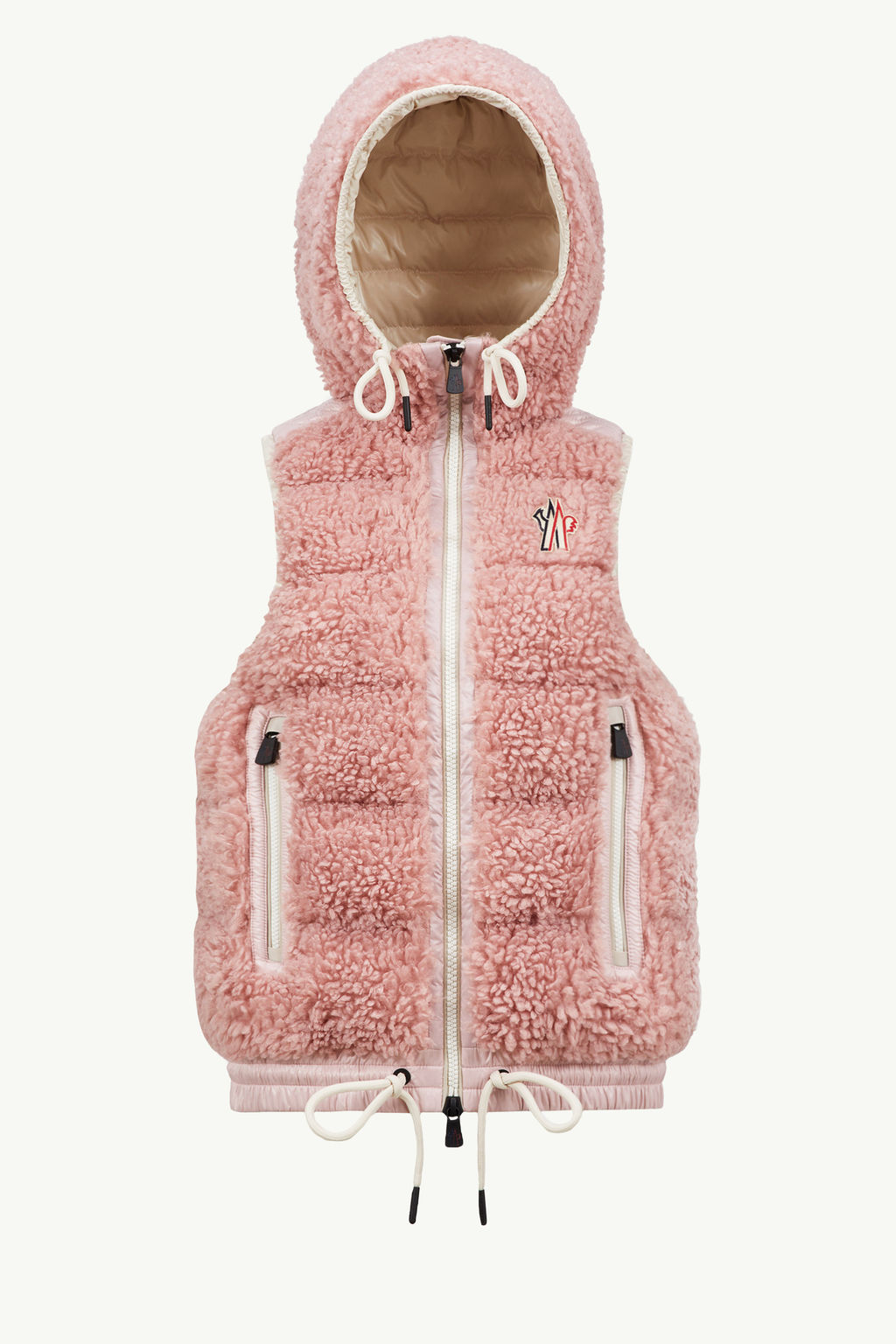 Pink Padded Teddy Zip-Up Gilet - Vests for Women | Moncler SG