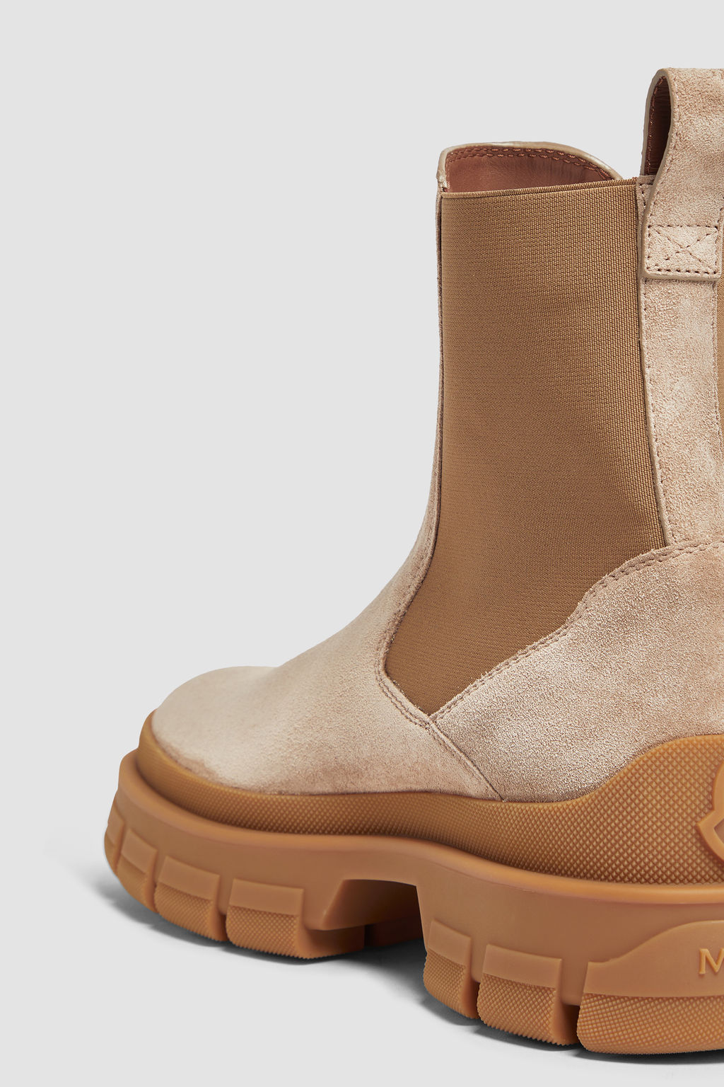 Bottes Chelsea en daim Hevea Beige - Boots Femme | Moncler FR
