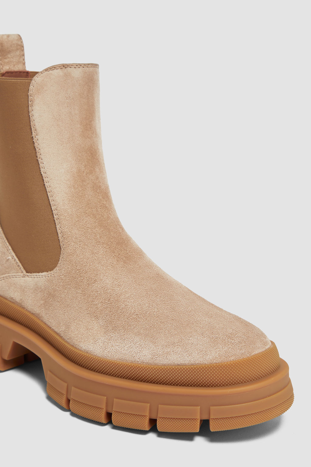 Bottes Chelsea en daim Hevea Beige - Boots Femme | Moncler FR