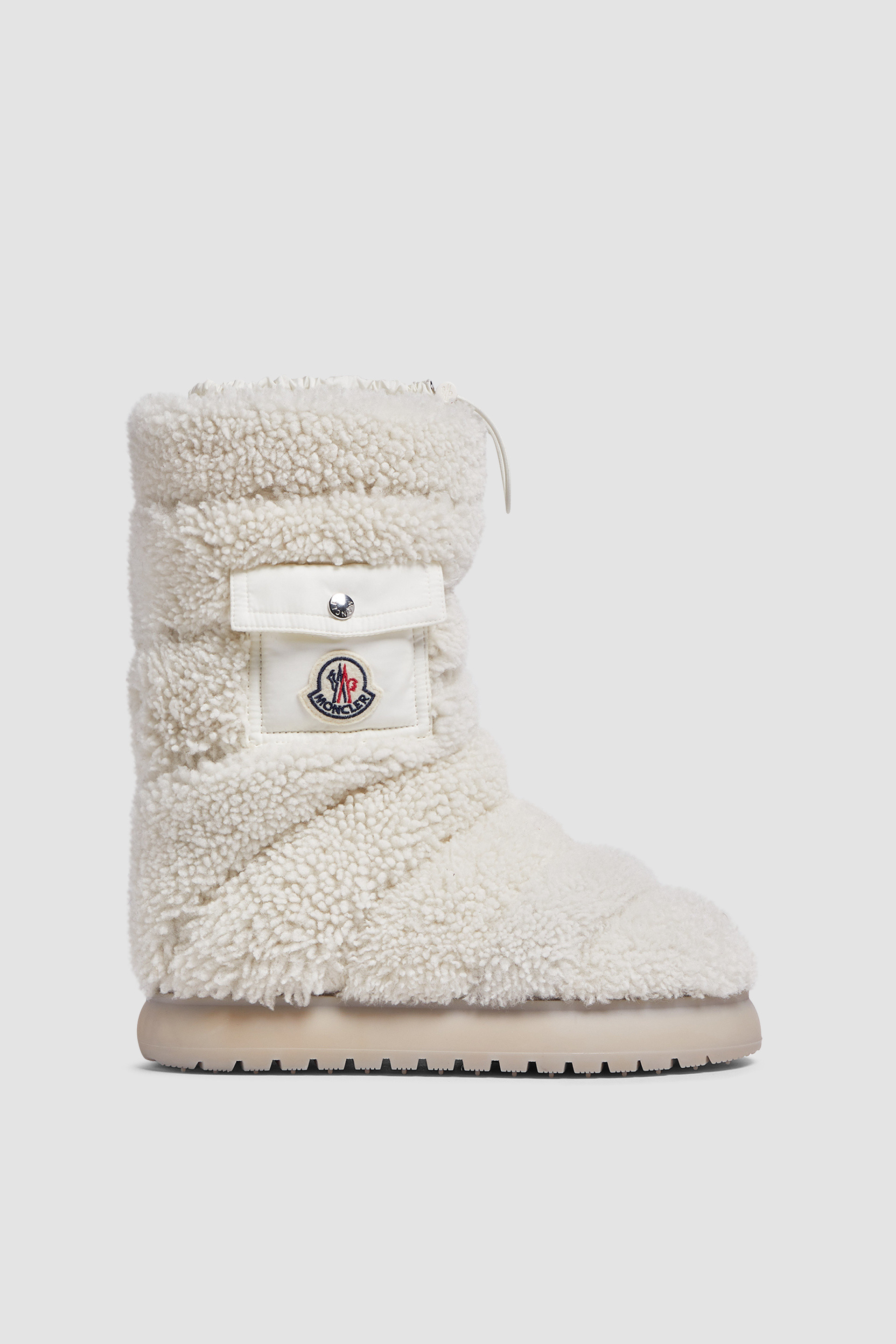 White Gaia Pocket Mid Shearling Boots - Boots for Women | Moncler US