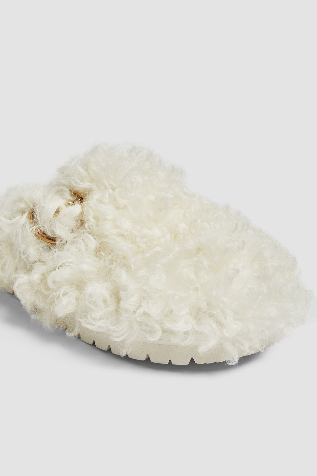 White Bell Shearling Mules - Sandals & Sliders for Women | Moncler US