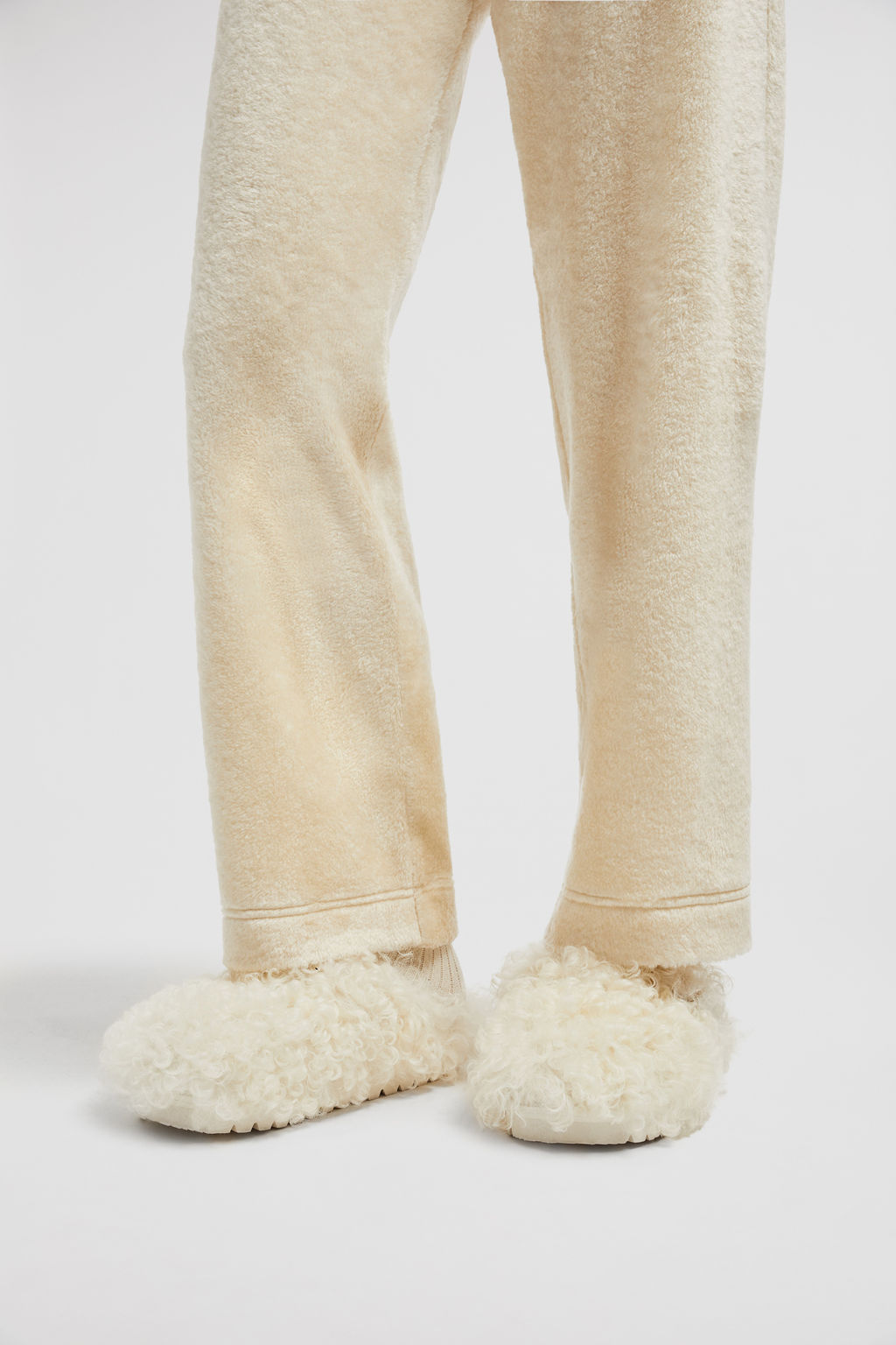 White Bell Shearling Mules - Sandals & Sliders for Women | Moncler US