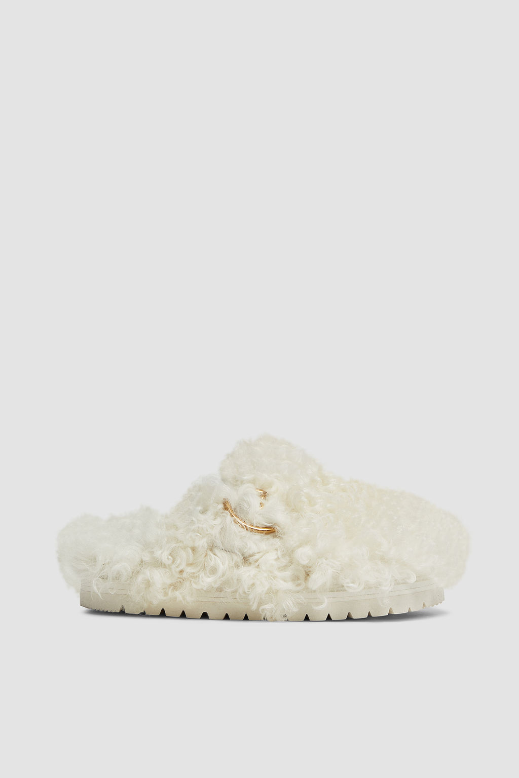 White Bell Shearling Mules - Sandals & Sliders for Women | Moncler US