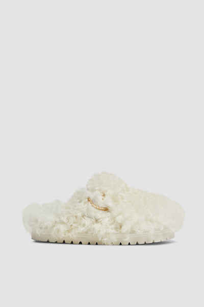 White Bell Shearling Mules - Sandals & Sliders for Women | Moncler US