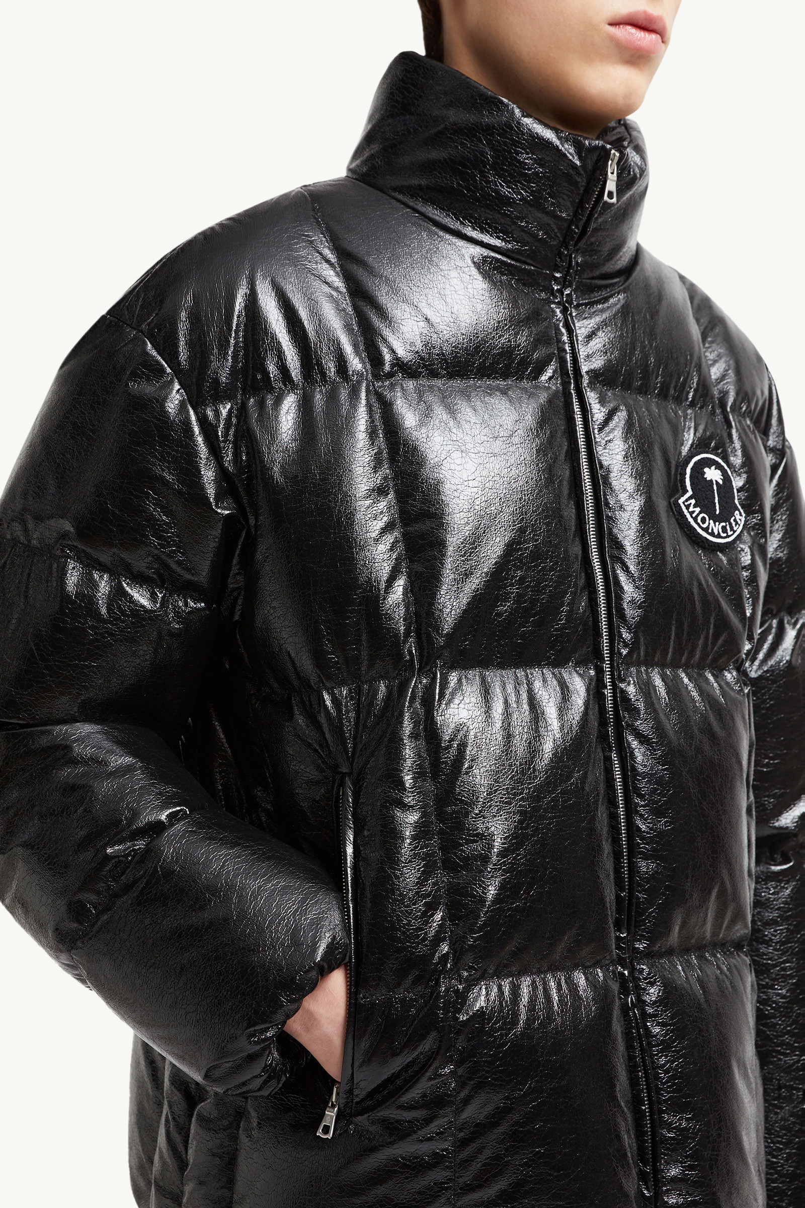 ブラック Moncler x Palm Angels Simoomショートダウン ブラック Moncler x Palm Angels Simoomショートダウン