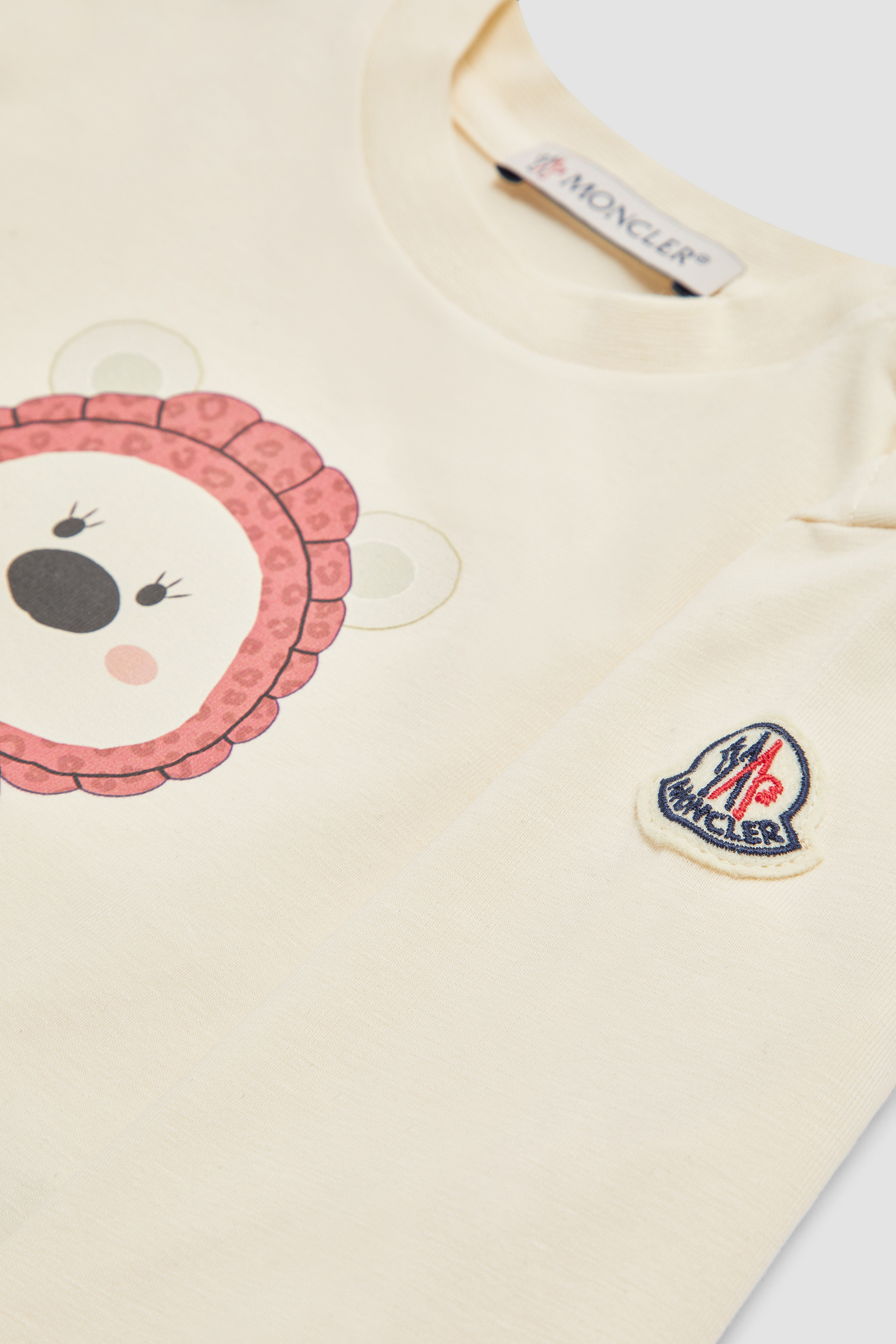 MONCLER ENFANT Teddy Bear Motif Long Sleeve T Shirt female White Size 2Y