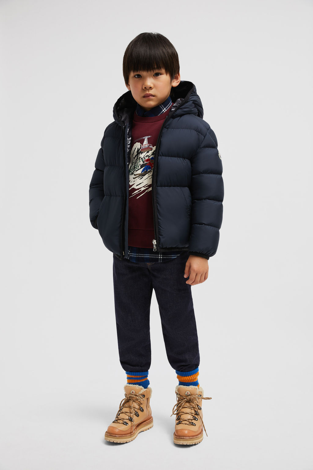 Navy Blue Mattan Down Jacket - Down Jackets & Vests for Children ...