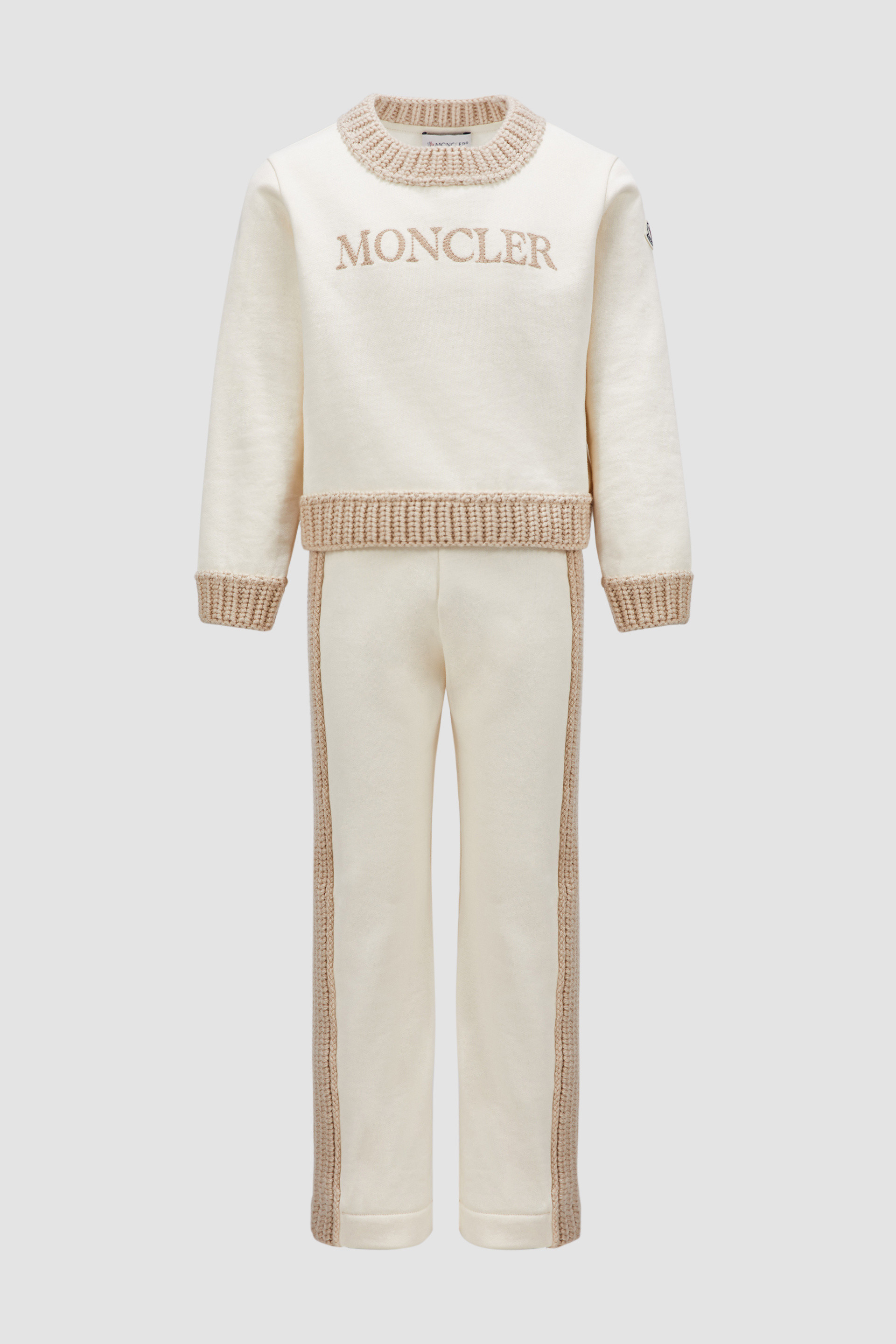 White Embroidered Logo Cotton Sweatsuit Set - Pants & Tracksuits for ...