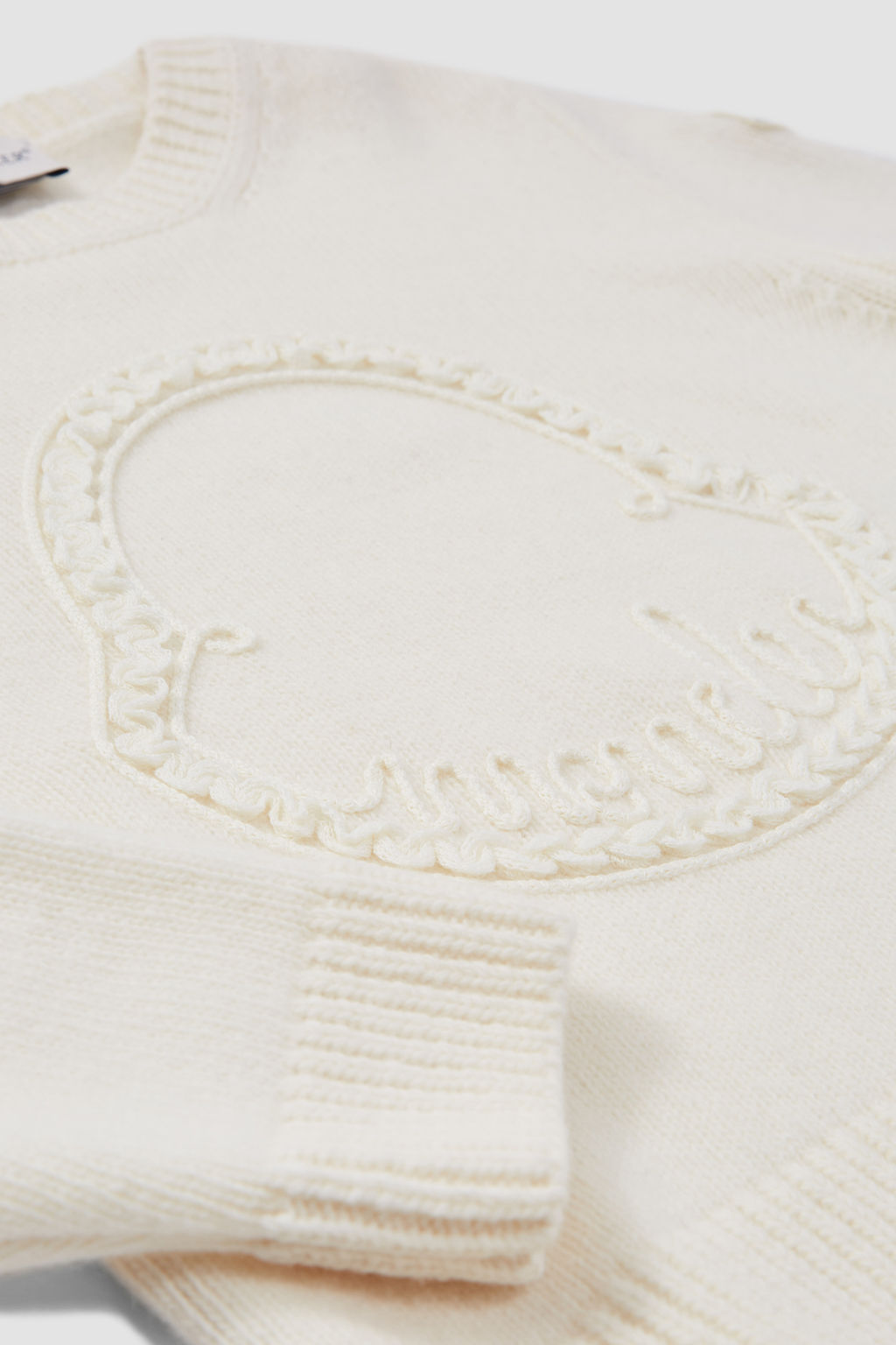 White Embroidered Logo Wool & Cashmere Sweater - Sweatshirts & Knitwear ...