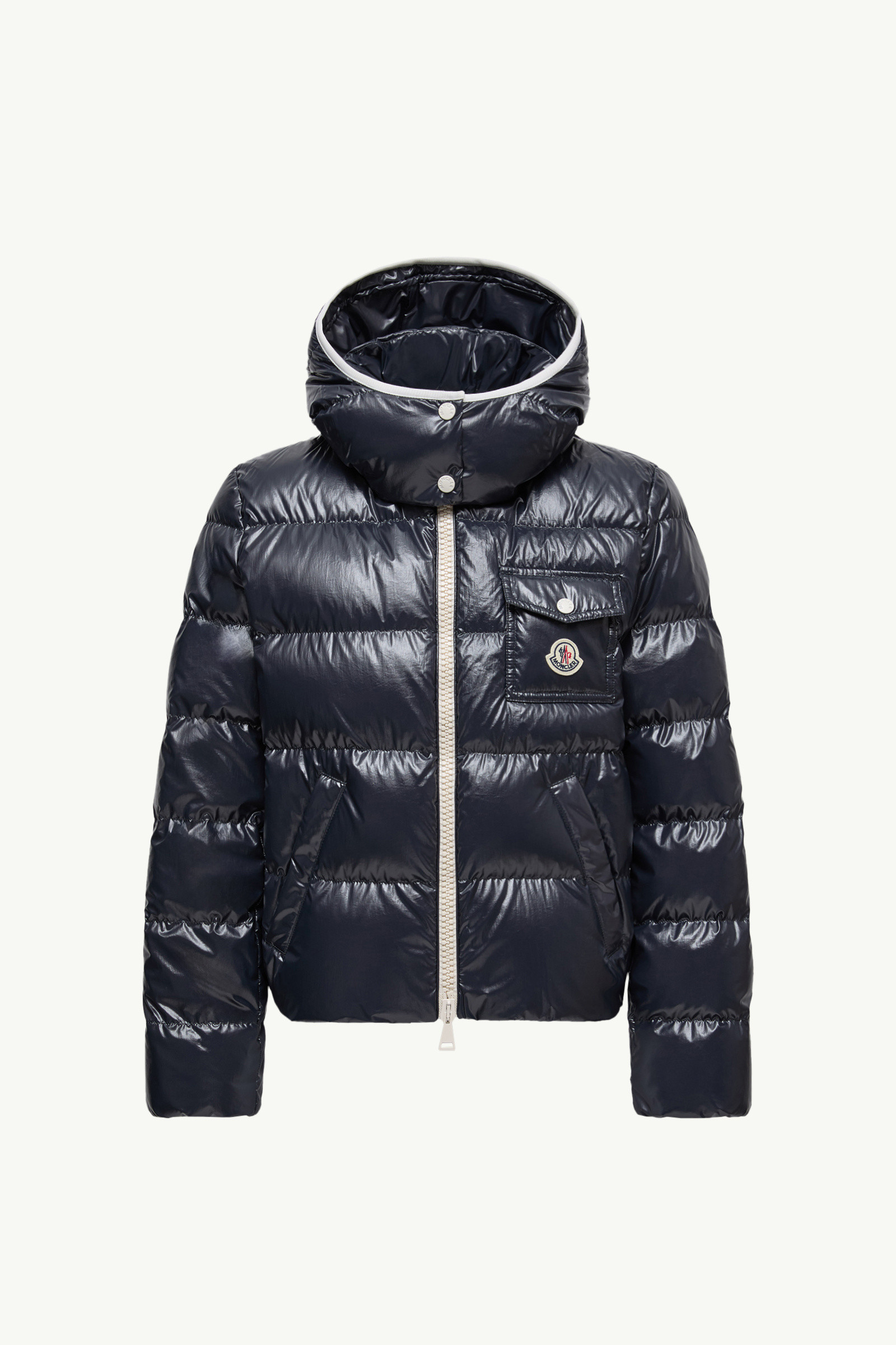 Navy Blue Andro Hooded Short Down Jacket - Short Down Navy Blue Andro Hooded Short Down Jacket - Short Down