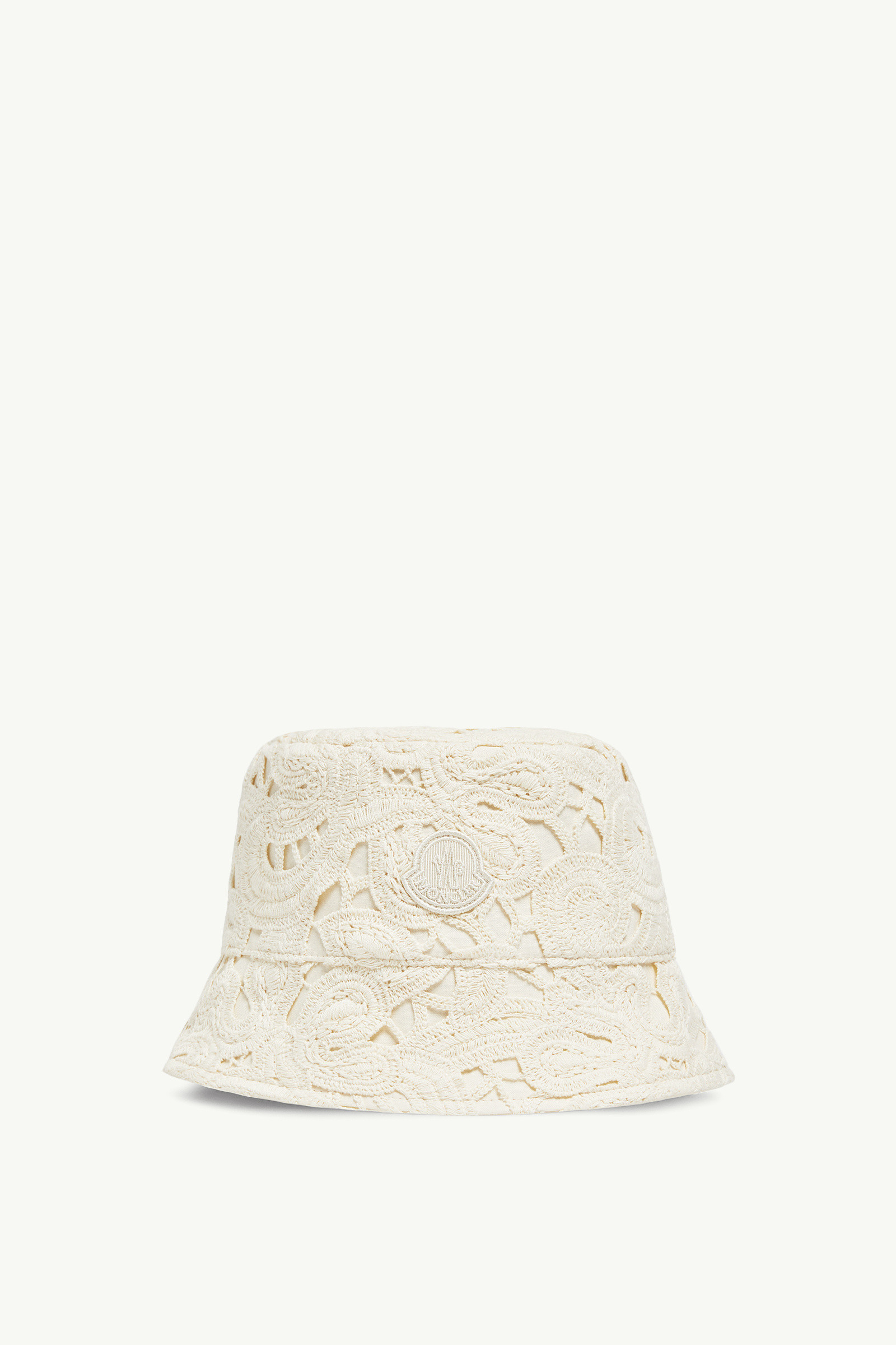 White Ivory Macramé Bucket Hat - Hats & Beanies for Women | Moncler US