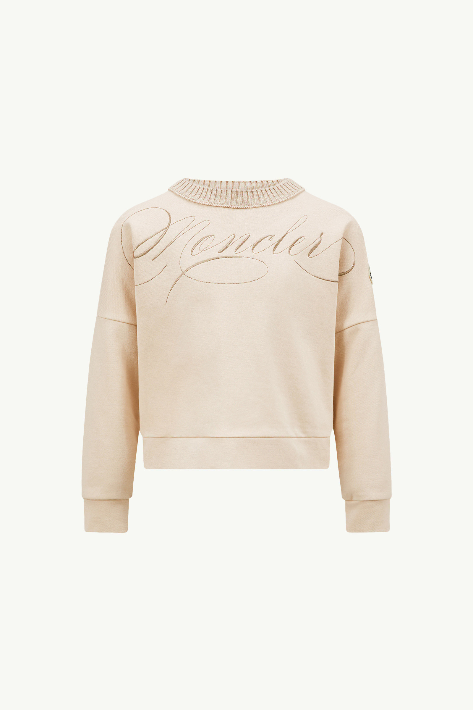 Light Pink Embroidered Cursive Logo Cotton Sweatshirt - Sweatshirts ...