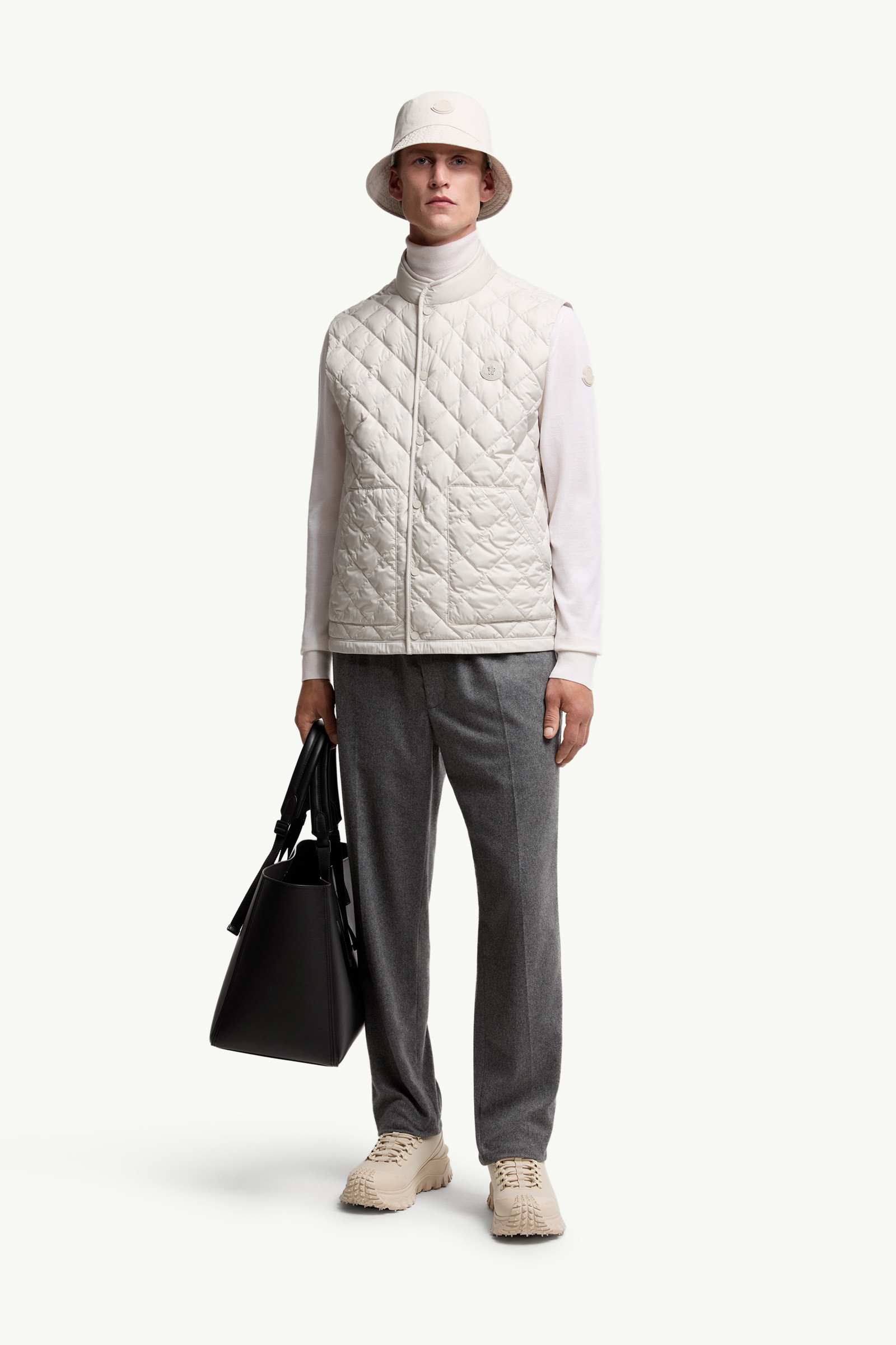 Ice Grey Lycope Diamond-Quilted Down Vest - Vests for Men | Moncler US